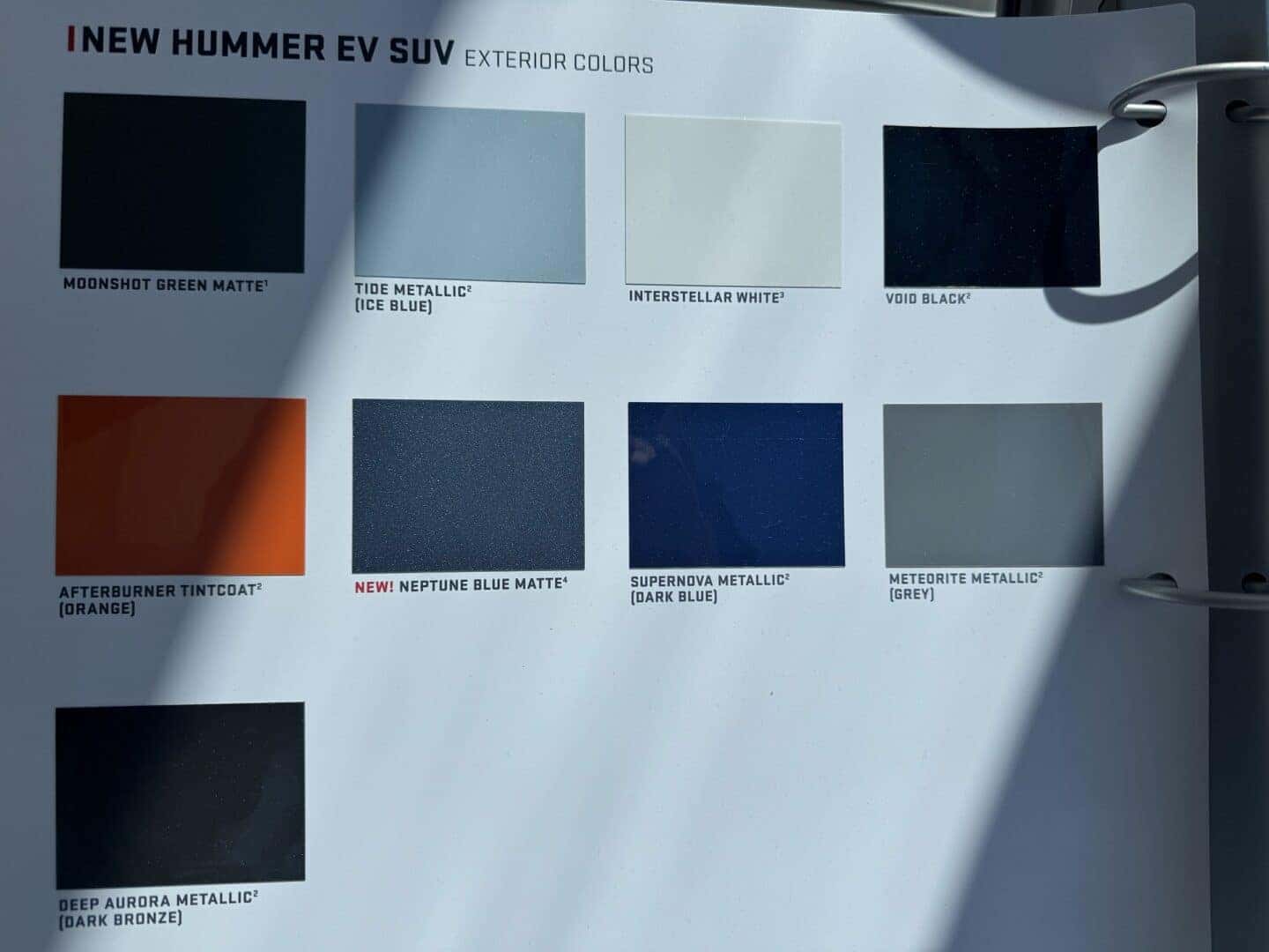 HUMMER EV SUV EXTERIOR COLORS