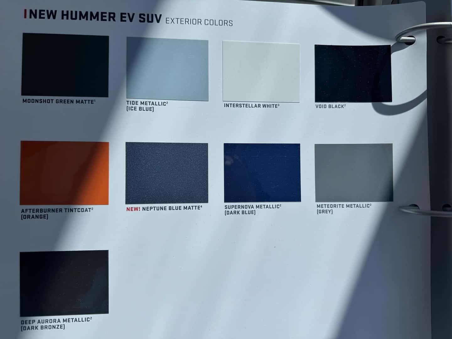 HUMMER EV SUV EXTERIOR COLORS